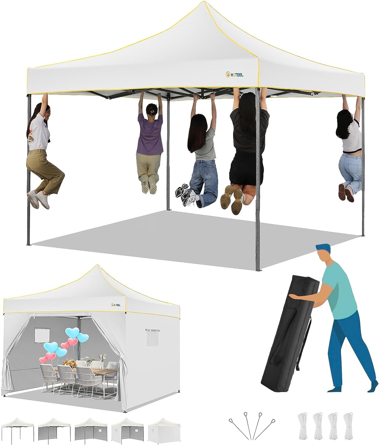 HOTEEL 10x10 Pop up Canopy Tent, Outdoor Tent with Mesh Window, Instant ...