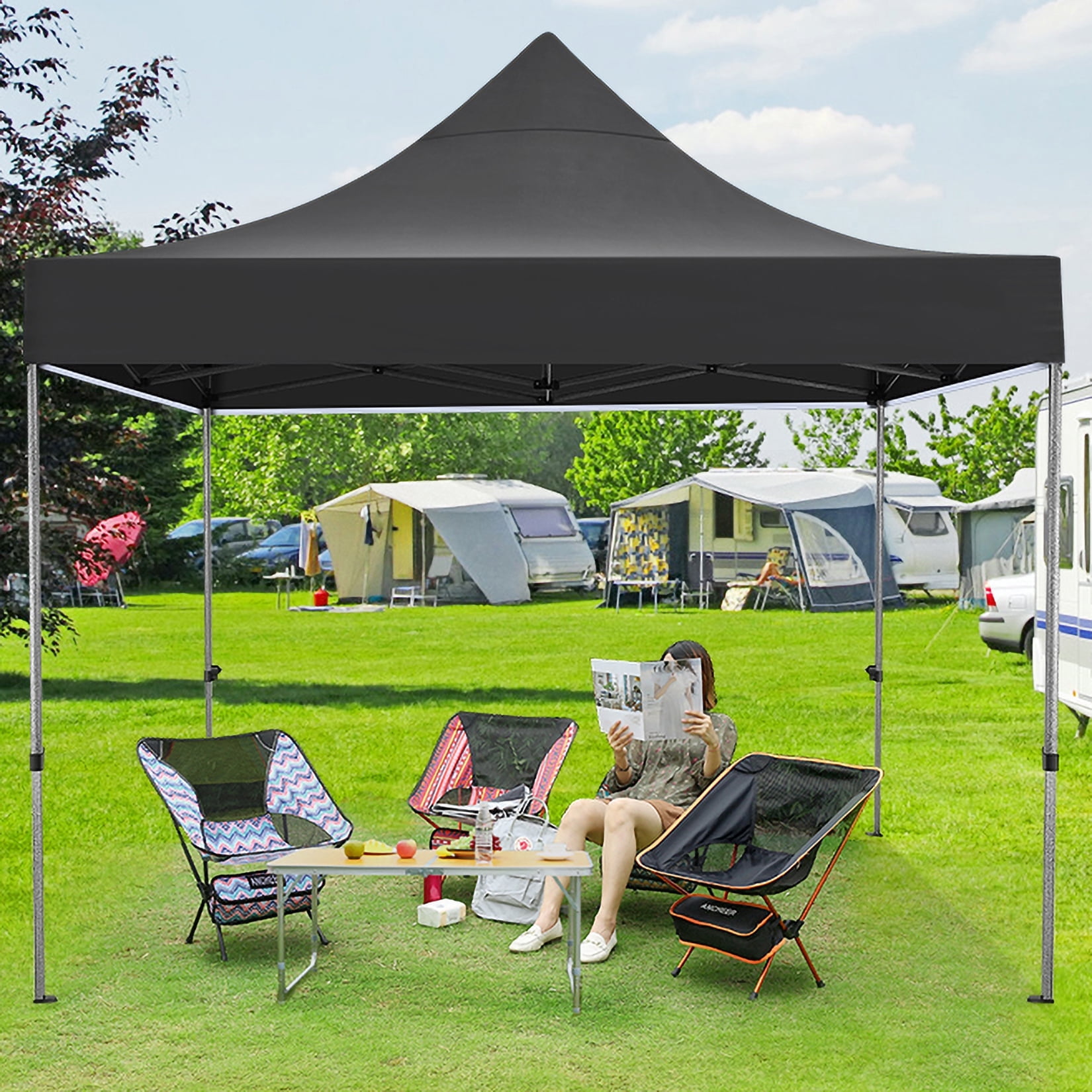 HOTEEL 10x10 Pop Up Canopy,Heavy Duty Canopy UPF 50+ All Season Wind ...