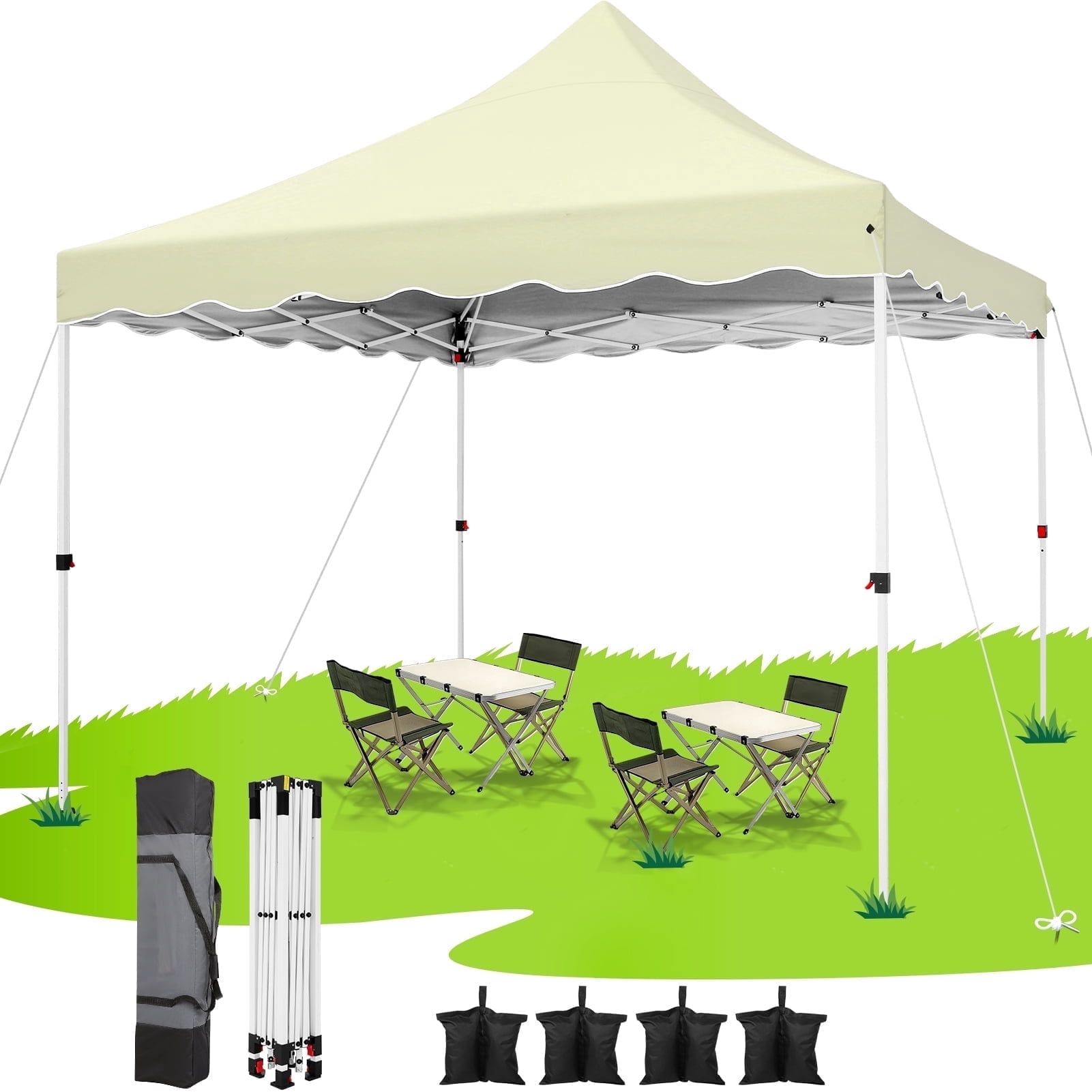 HOTEEL 10x10 Pop Up Canopy Outdoor Shade, Easy Up Sun Shelter with One ...