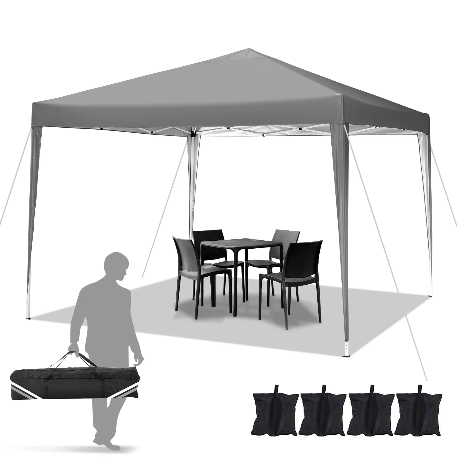 HOTEEL 10x10 Pop Up Canopy Tent, Outdoor Instant Commercial Gazebo ...