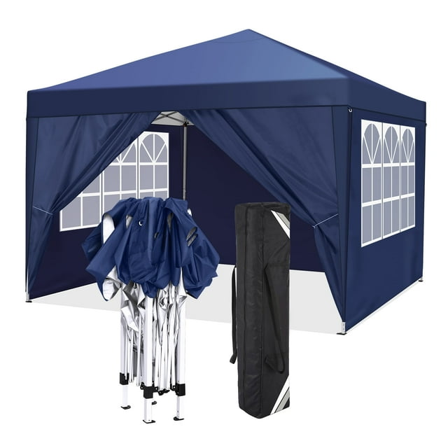 HOTEEL 10x10ft Popup Canopy Waterproof Canopy with 4 Sidewalls Outdoor ...