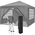 HOTEEL 10x10ft Popup Canopy Waterproof Canopy with 4 Sidewalls Outdoor ...