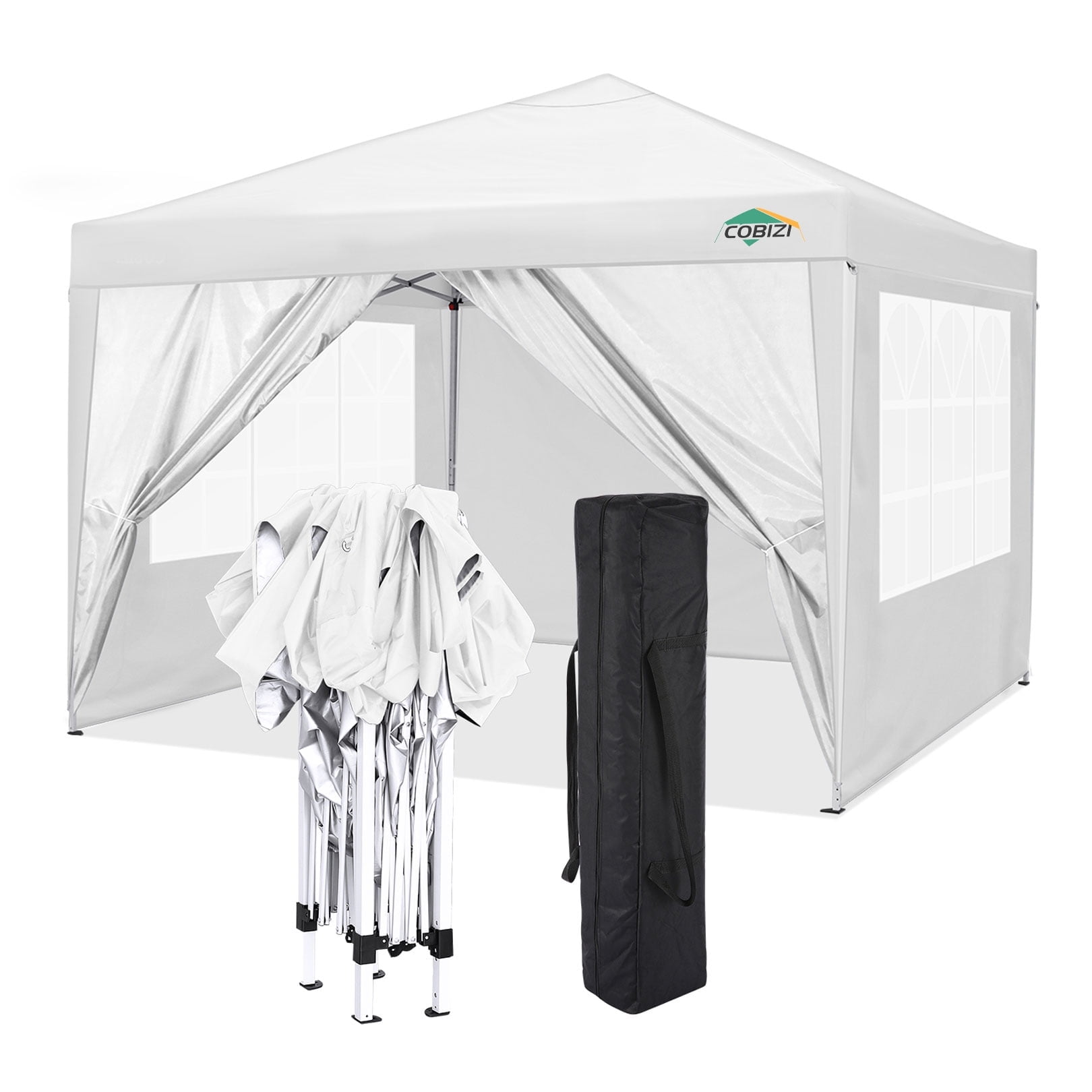 HOTEEL 10x10ft Popup Canopy Waterproof Canopy with 4 Sidewalls Outdoor ...