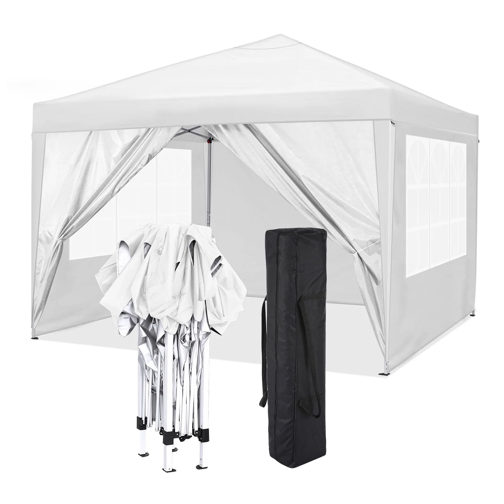 HOTEEL 10x10ft Popup Canopy Waterproof Canopy with 4 Sidewalls Outdoor ...