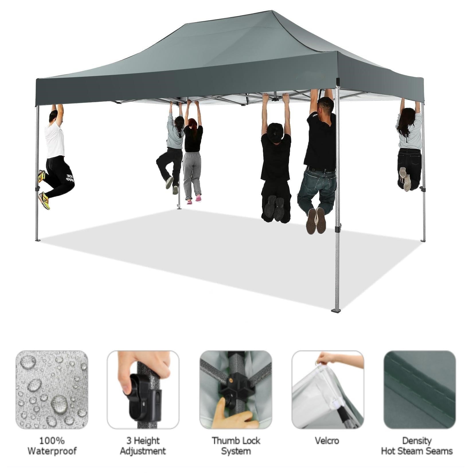HOTEEL 10x15 Heavy Duty Pop up Canopy Tent with 4 Sidewalls,Outdoor ...