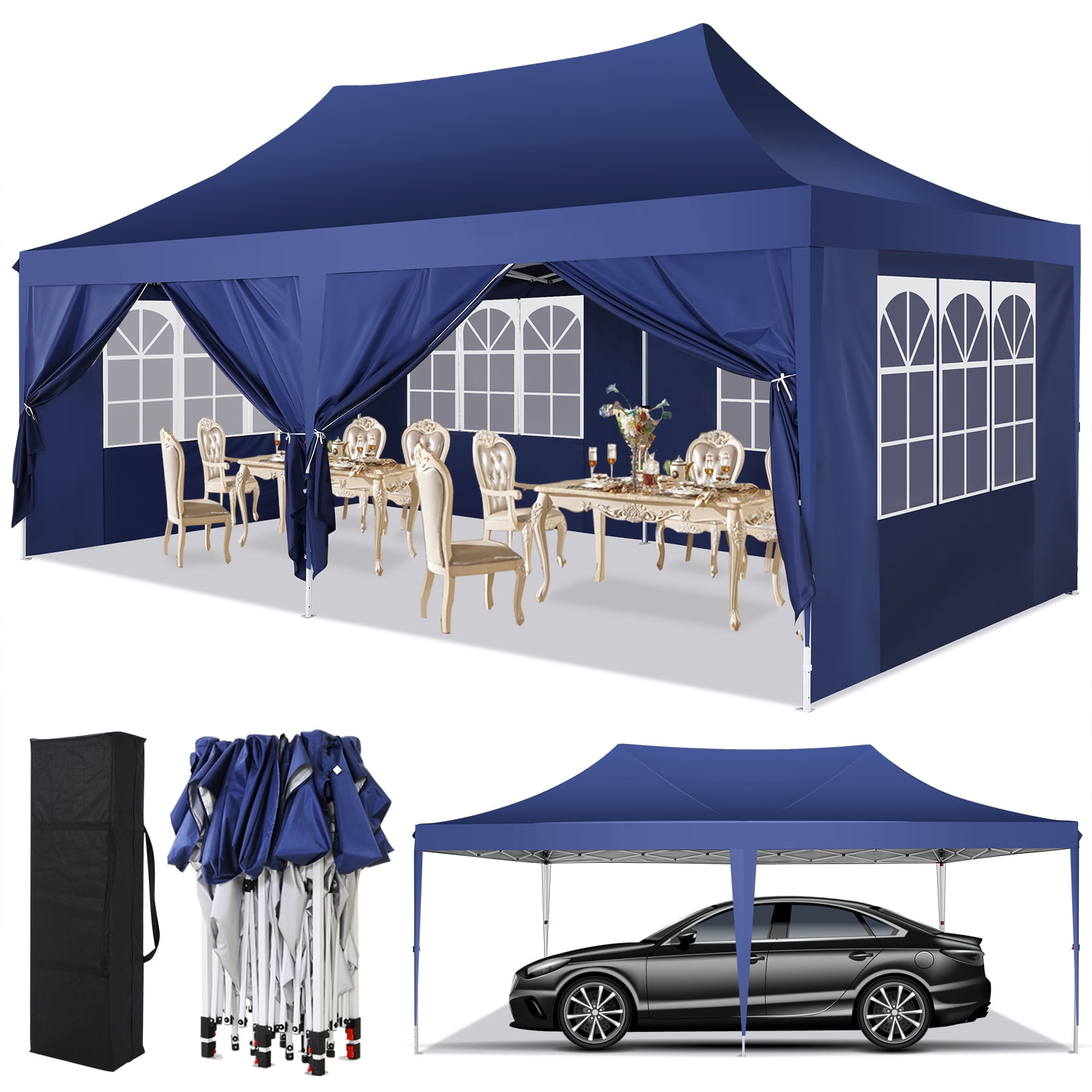 HOTEEL 10x20 Canopy Tent with Sidewalls,3 Adjustable Height Commercial ...