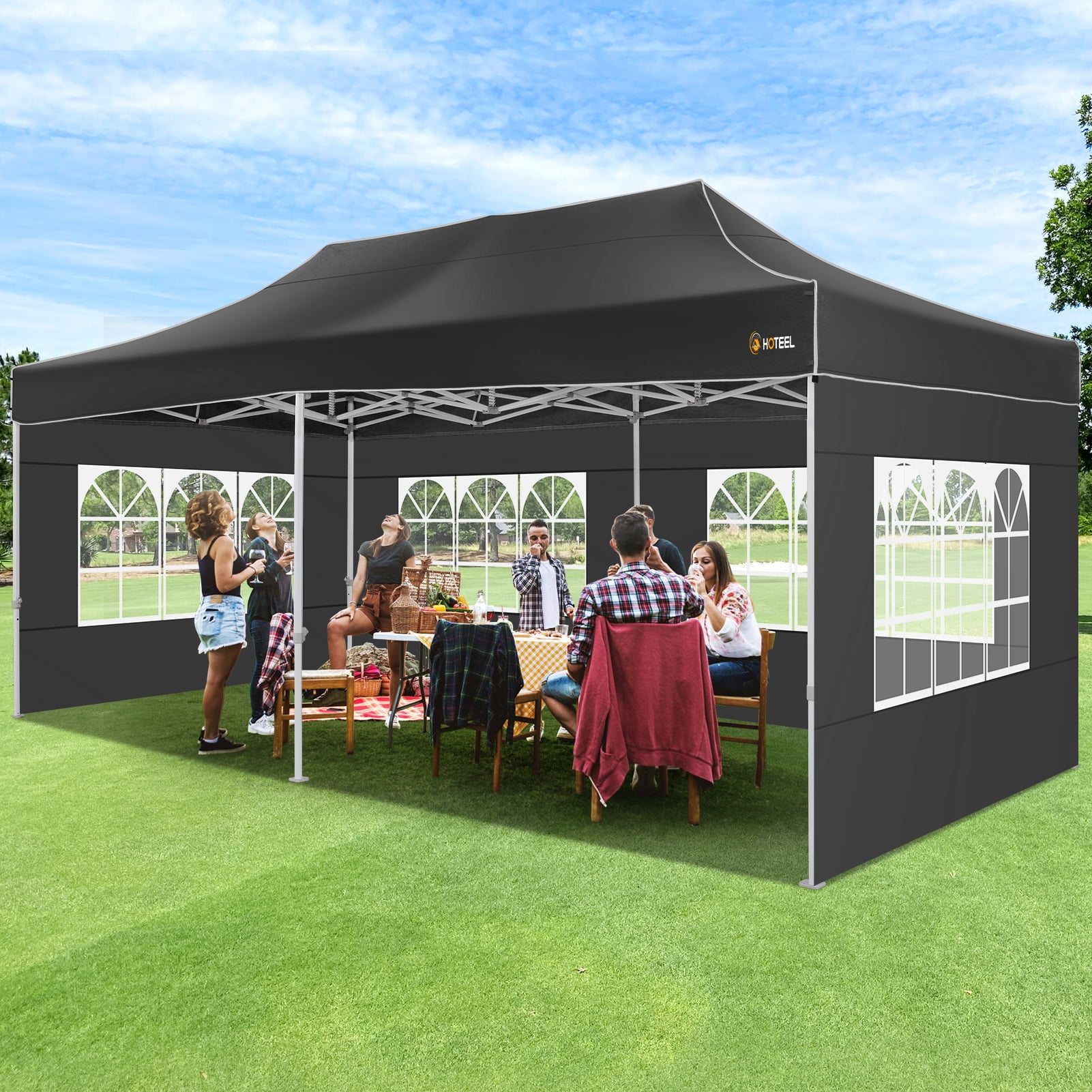 HOTEEL 10x20 FT Heavy Duty Canopy with 6 Removable Sidewalls,Pop up ...