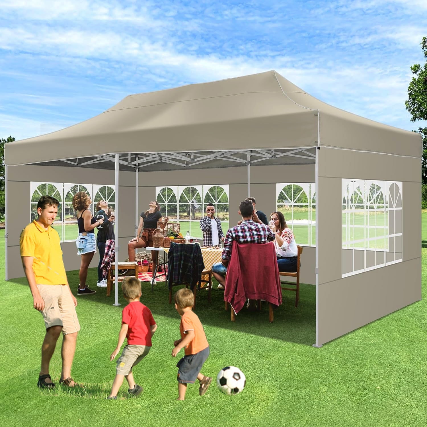 HOTEEL 10x20 Heavy Duty Canopy Tent with 6 Sidewalls,Pop up Commercial ...