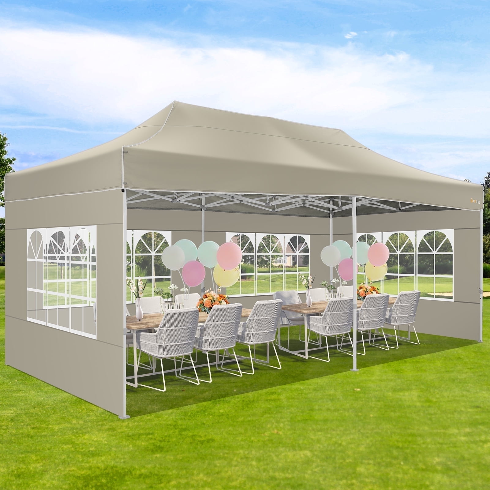 HOTEEL 10x20 Heavy Duty Canopy Tent with 6 Sidewalls,Pop up Commercial ...