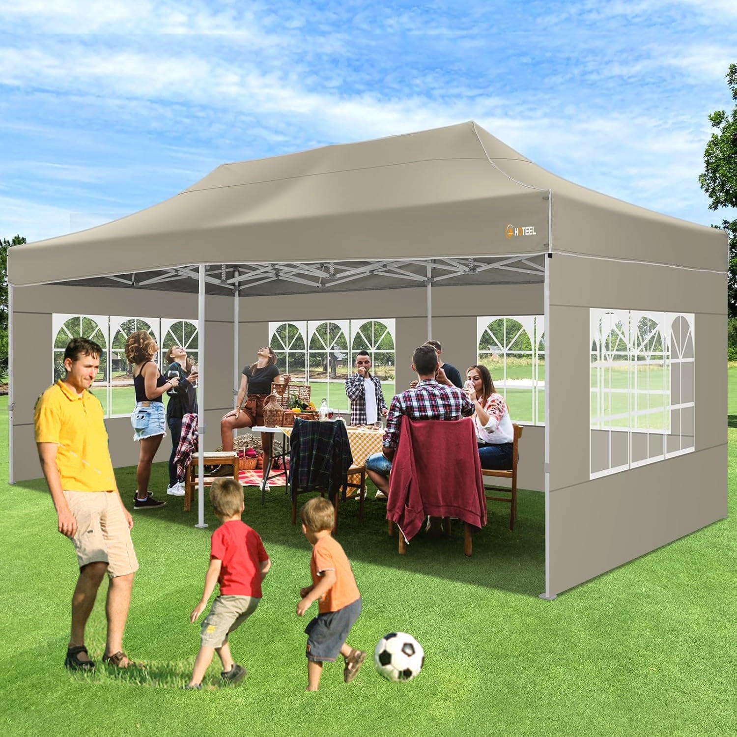 HOTEEL 10x20 Heavy Duty Canopy Tent with 6 Sidewalls,Pop up Commercial ...