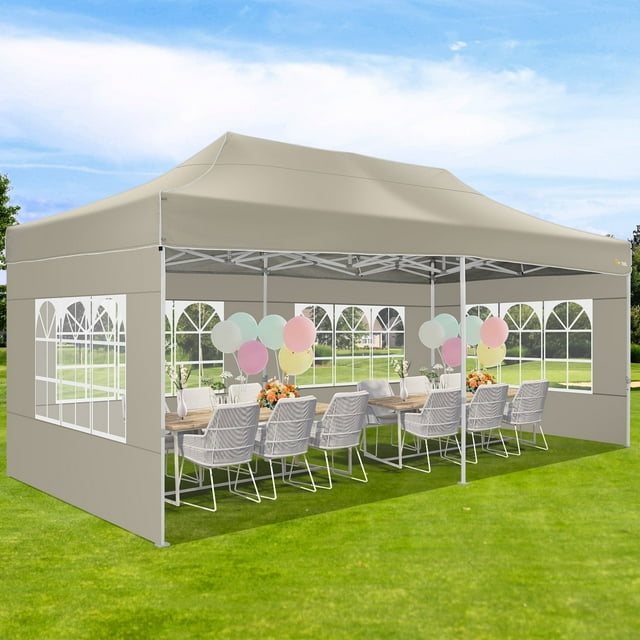 HOTEEL 10x20 Heavy Duty Canopy Tent with 6 Sidewalls,Pop up Commercial ...