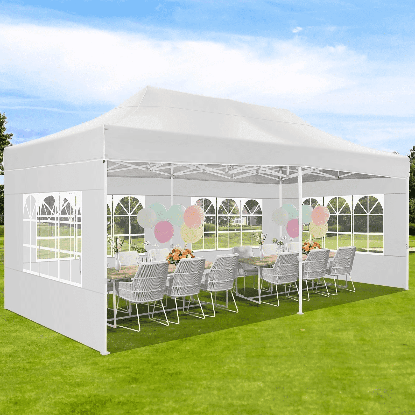 Hoteel 10x20 Heavy Duty Canopy Tent, Pop Up with 6 Sidewalls ...