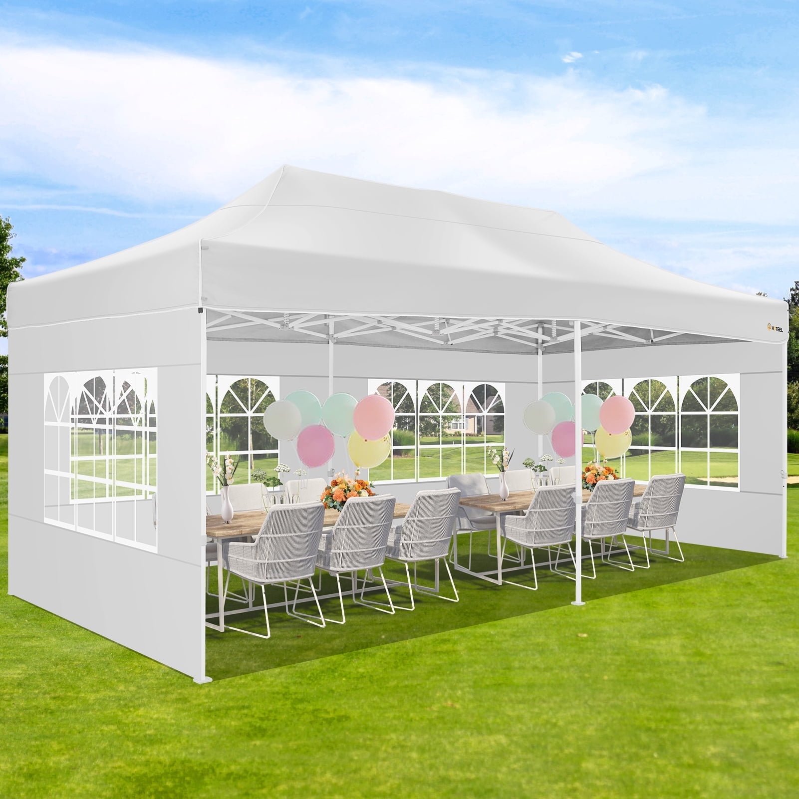 HOTEEL 10x20 Heavy Duty Canopy Tent with 6 Sidewalls,Pop up Commercial ...