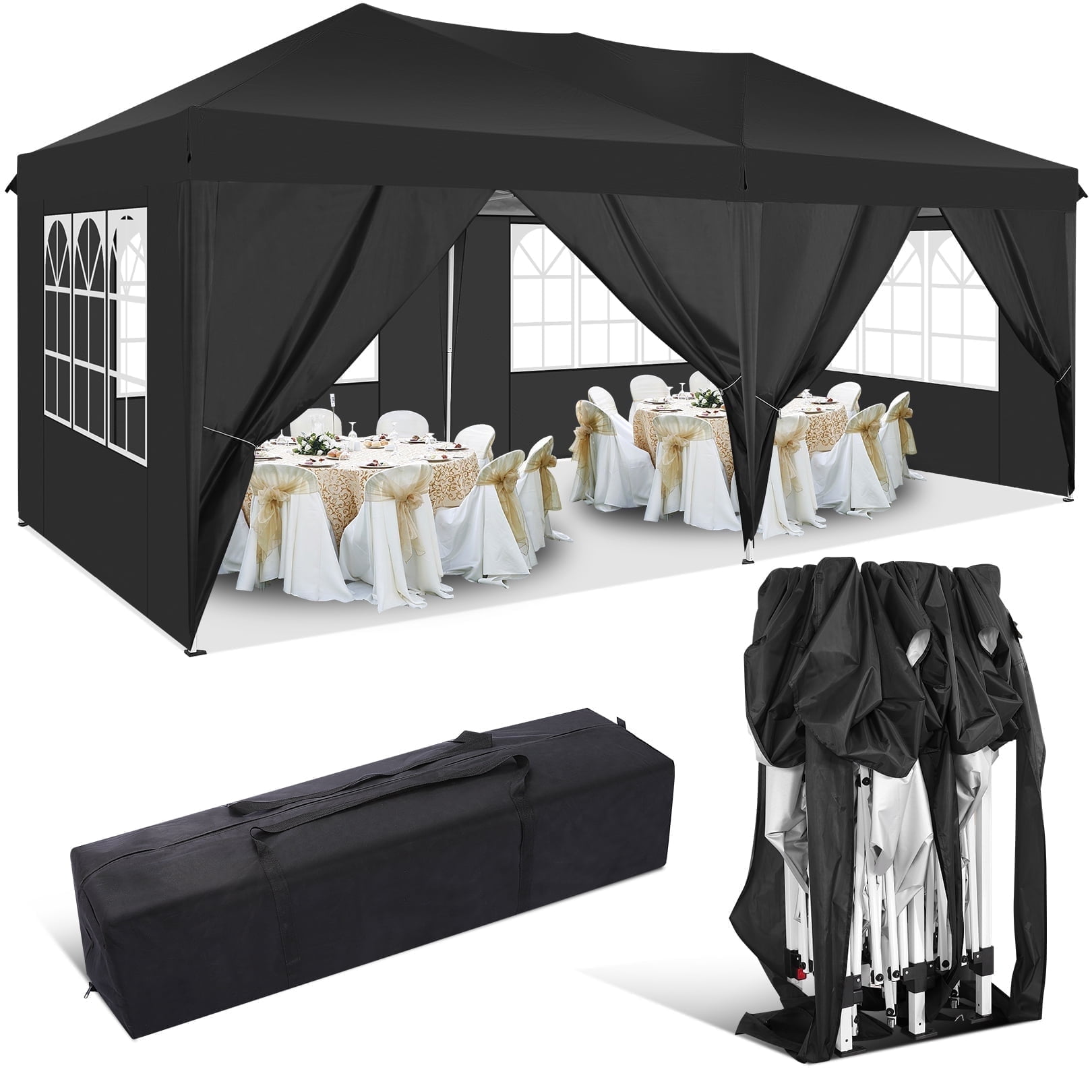 HOTEEL 10x20ft Waterproof Commercial Canopy Tent, 6 Walls, Outdoor ...