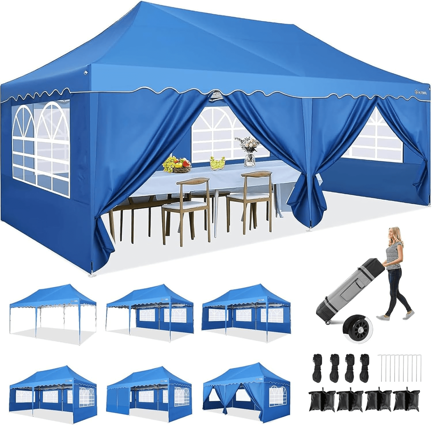 HOTEEL 10x20 Pop up Canopy Tents with Removeble Sidewalls,Outdoor ...