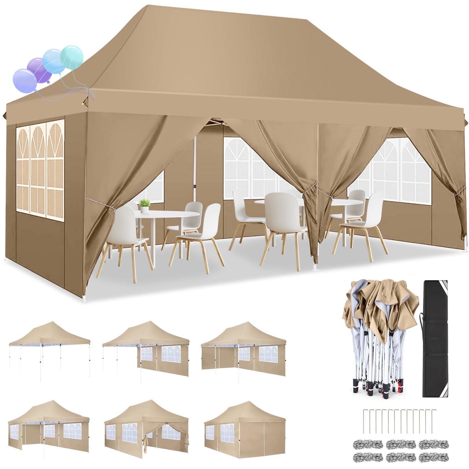 COBIZI 10x20 EZ-UP Canopy Tent Waterproof Canopy,Protable Instant ...