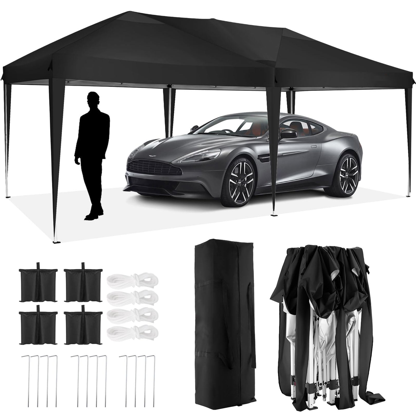 HOTEEL 10x20 Pop Up Canopy, Outdoor for Parties & Weddings, Easy Set Up ...