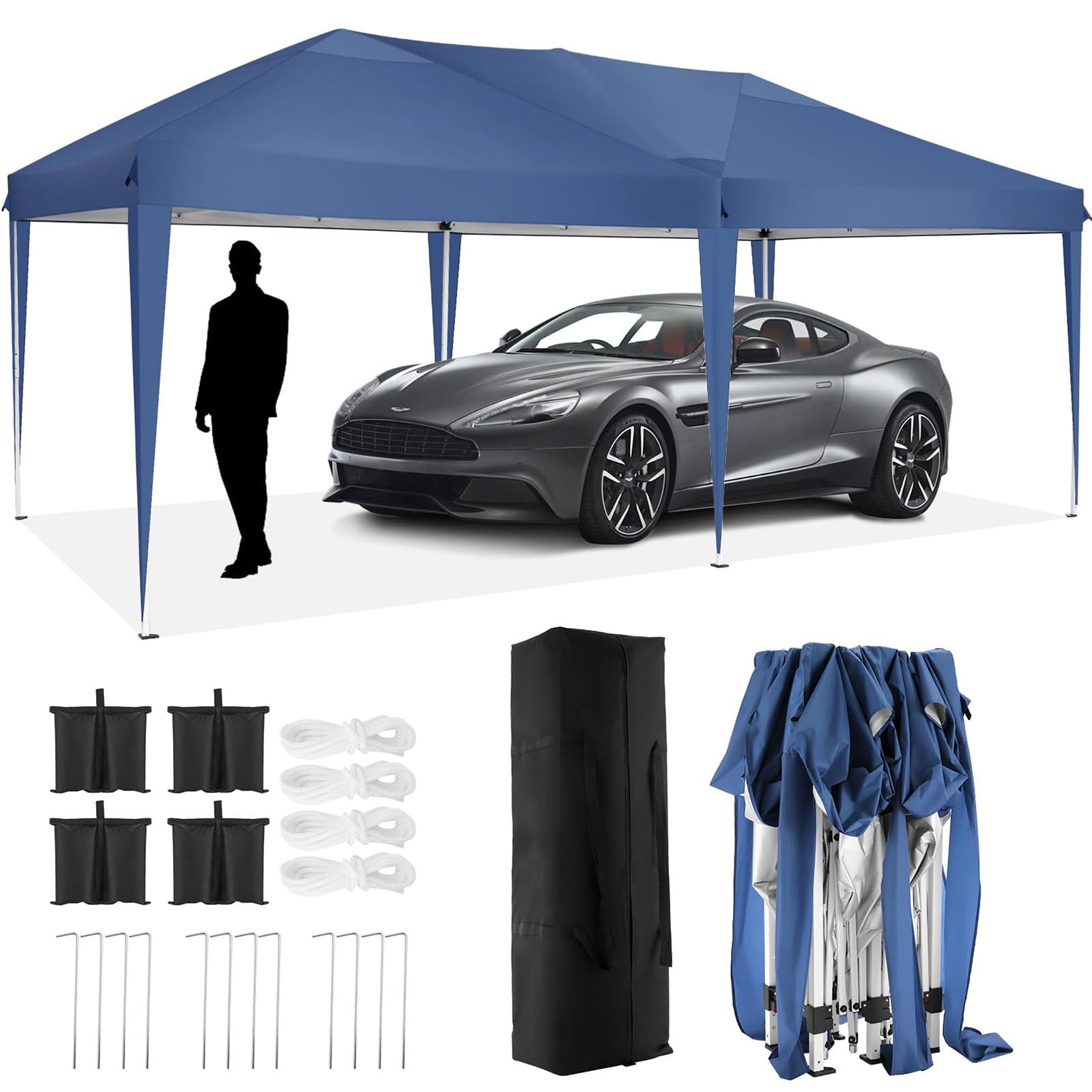 HOTEEL 10x20 Pop Up Canopy Tent Outdoor Shelter for Parties Weddings ...