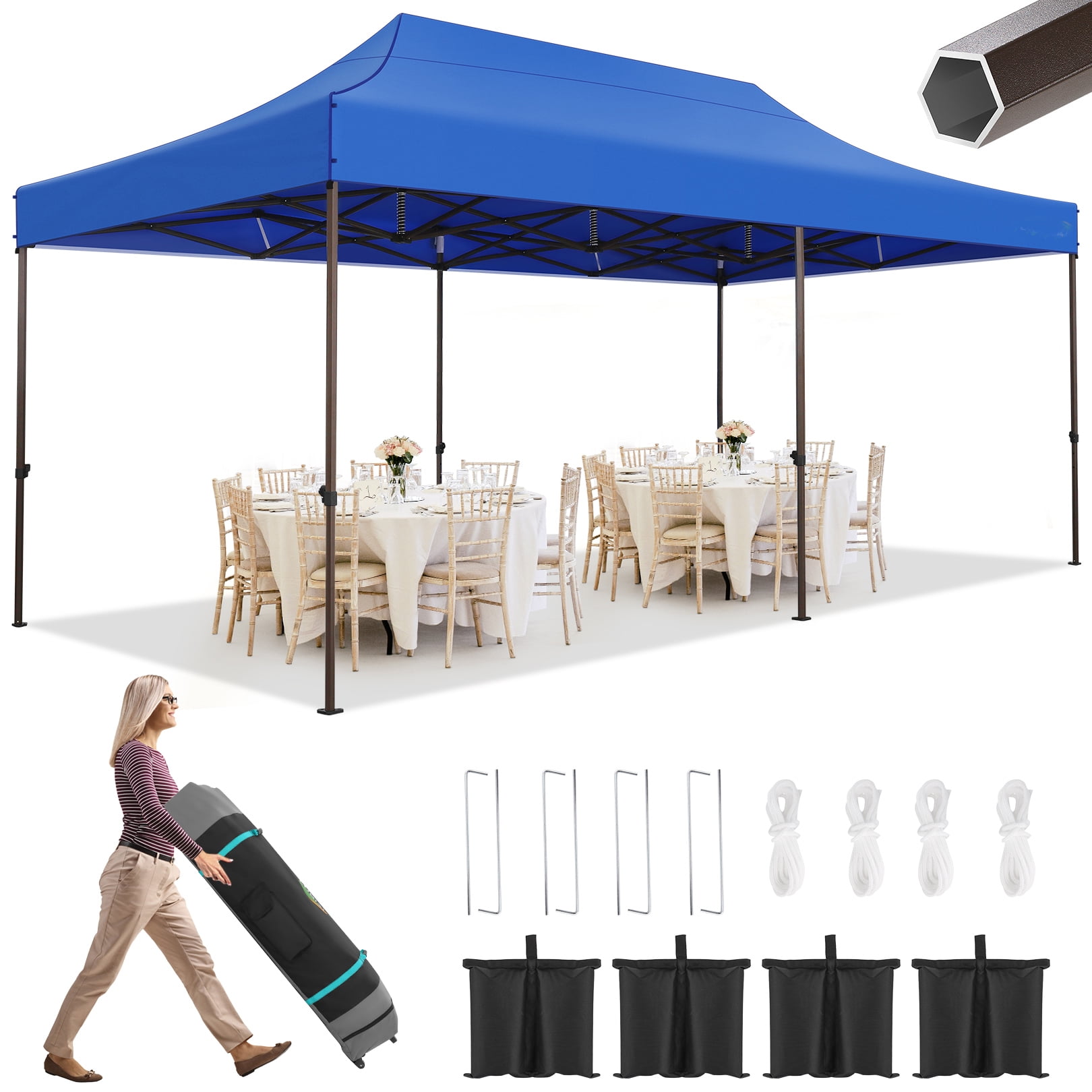 HOTEEL 10x20 Heavy Duty Canopy Tent, Outdoor Event & Wedding Gazebo ...