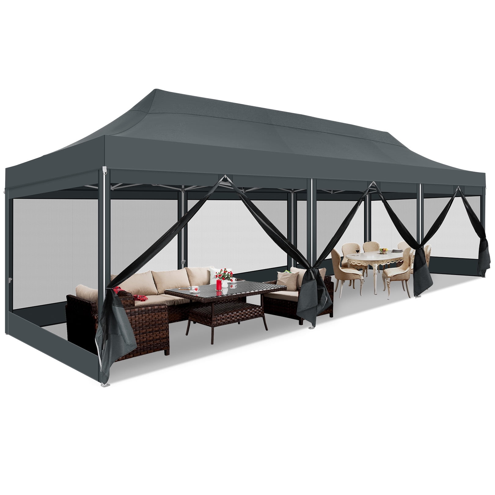 HOTEEL 10x30 Heavy Duty Canopy Tent, Waterproof, Pop up Patio Gazebo ...