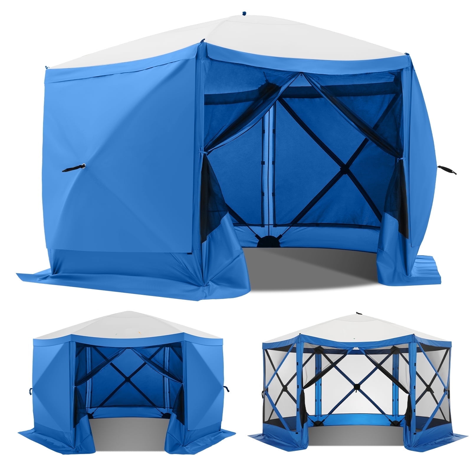 HOTEEL 12x12 Pop-up Gazebo EZ Set-up Camping Canopy Tent with 6 ...
