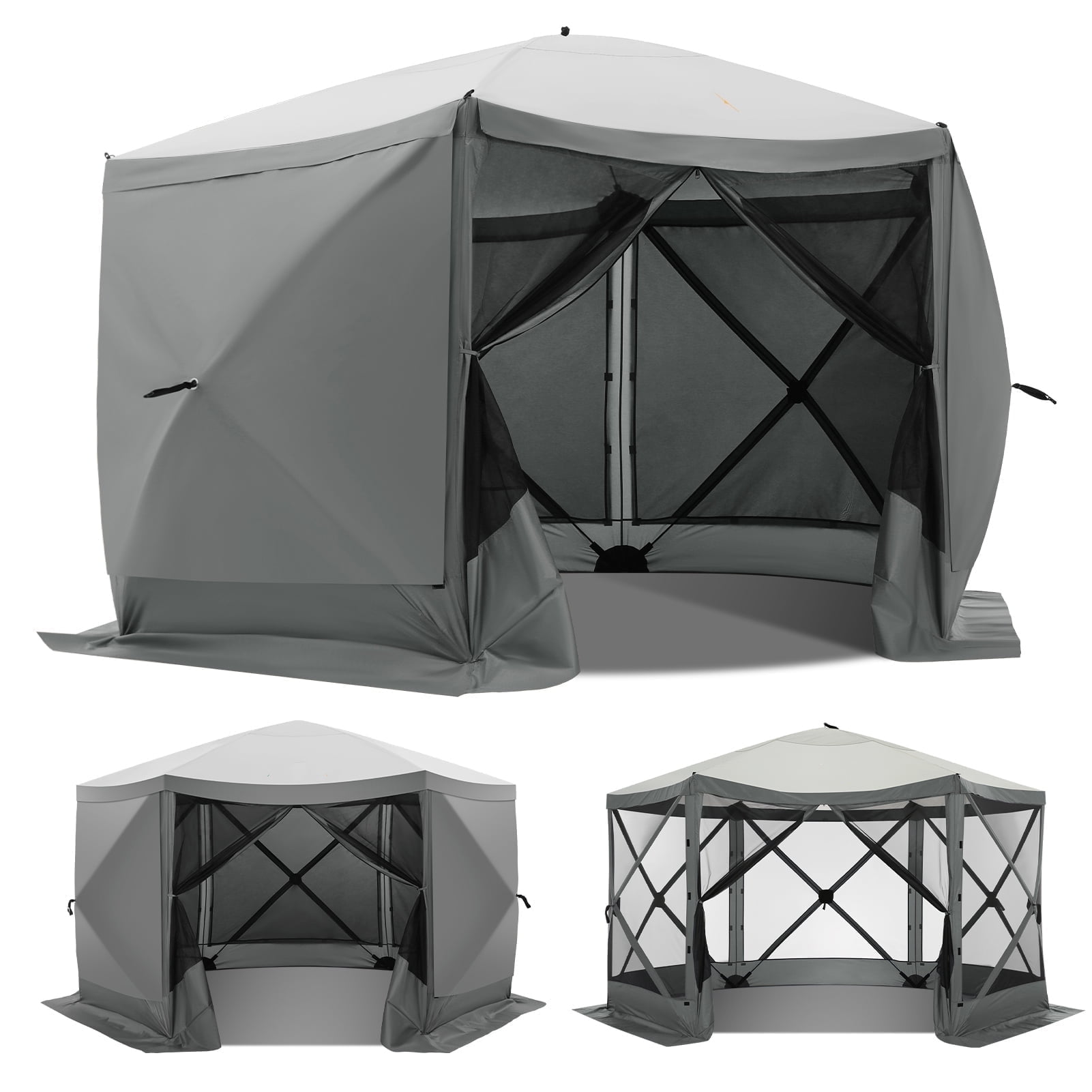 HOTEEL 12x12 Pop-up Gazebo EZ Set-up Camping Canopy Tent with 6 ...