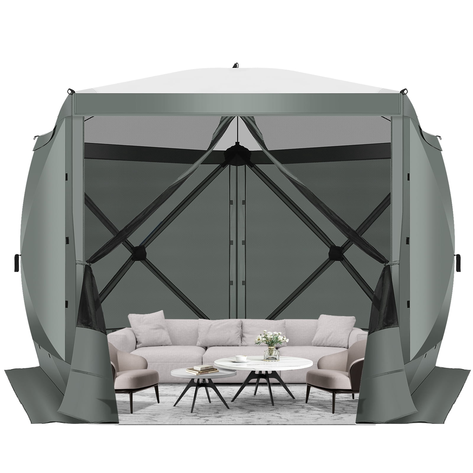 HOTEEL 10x10 Pop-up Gazebo EZ Set-up Camping Canopy Tent with 5 ...