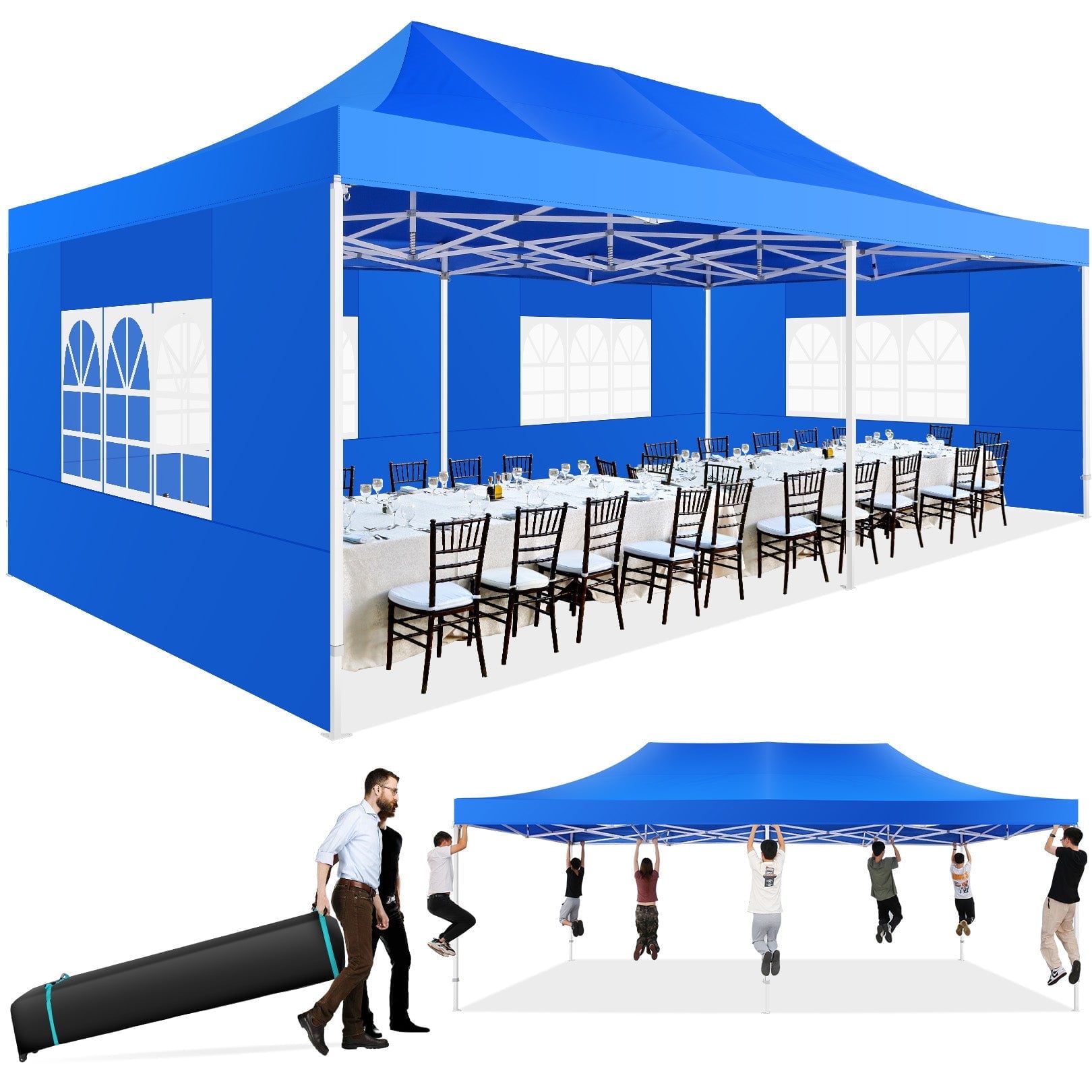 HOTEEL 13x26 Heavy Duty Pop up Canopy, Event Tent with 6 Sidewalls ...