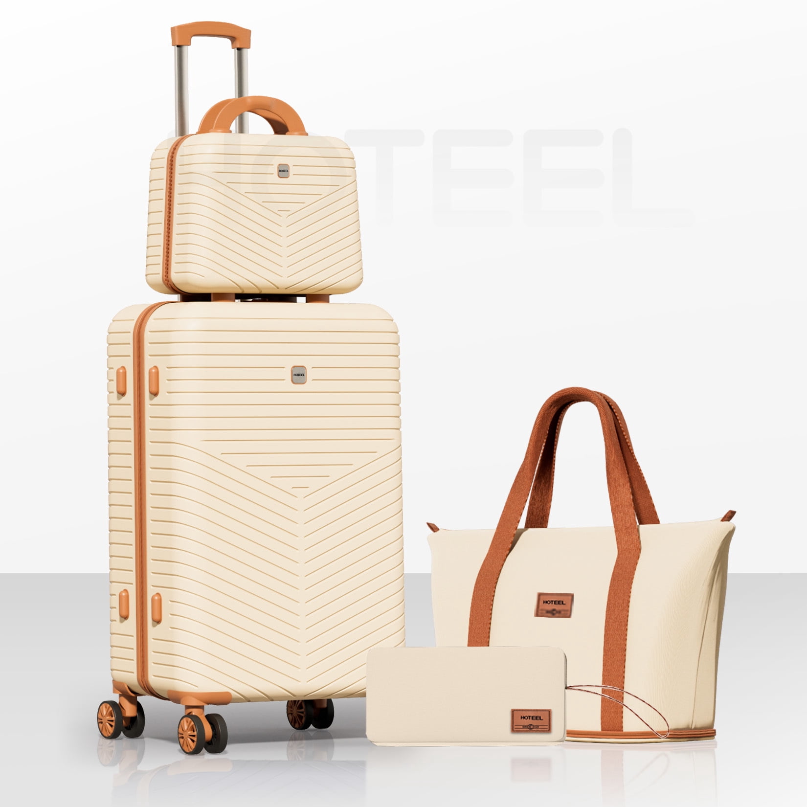 HOTEEL 4 Piece Hardside Luggage Set,Lightweight Travel Suitcases with ...