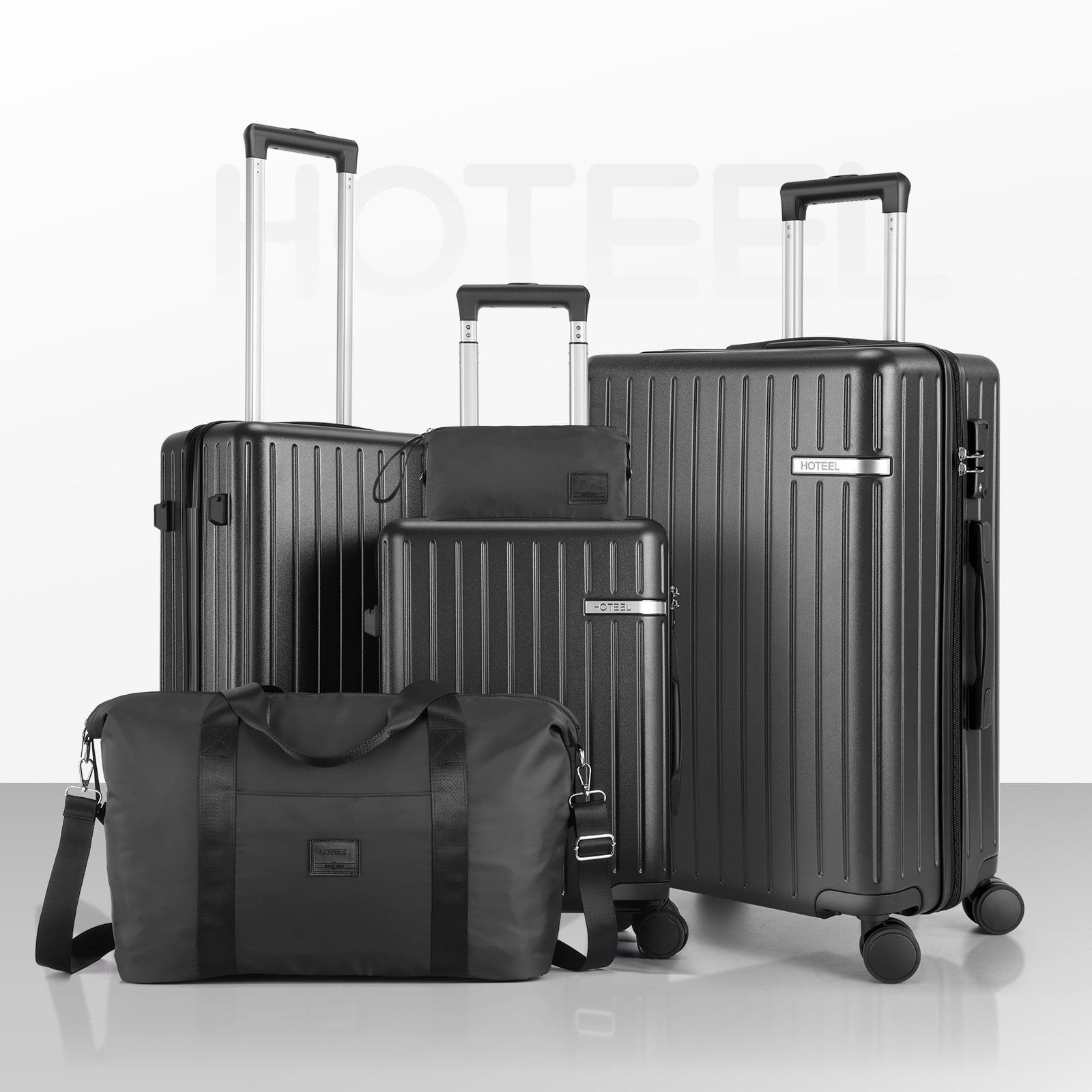 HOTEEL 5 Piece Hardside Luggage Set, TSA Lock, Lightweight Travel Cases ...