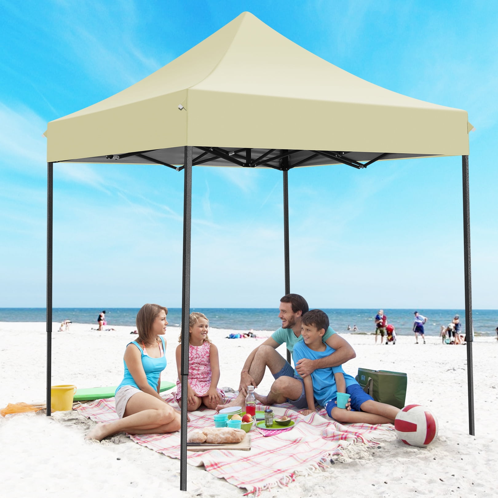 HOTEEL 6.5x6.5 FT Pop up Canopy, Waterproof Commercial Canopy Tent ...