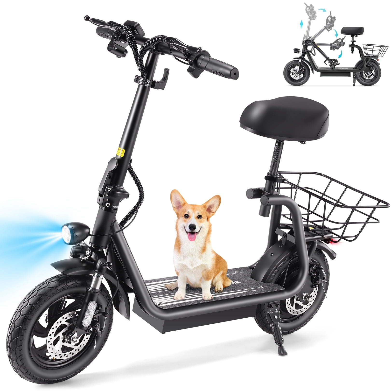 HOTEEL 750W Electric Scooters with Seats,20Mph Top Speed,22Miles Range ...