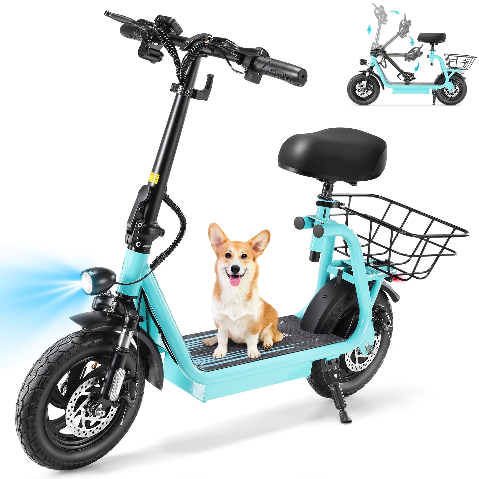 HOTEEL 750W Electric Scooters with Seats,20Mph Top Speed,22Miles Range ...