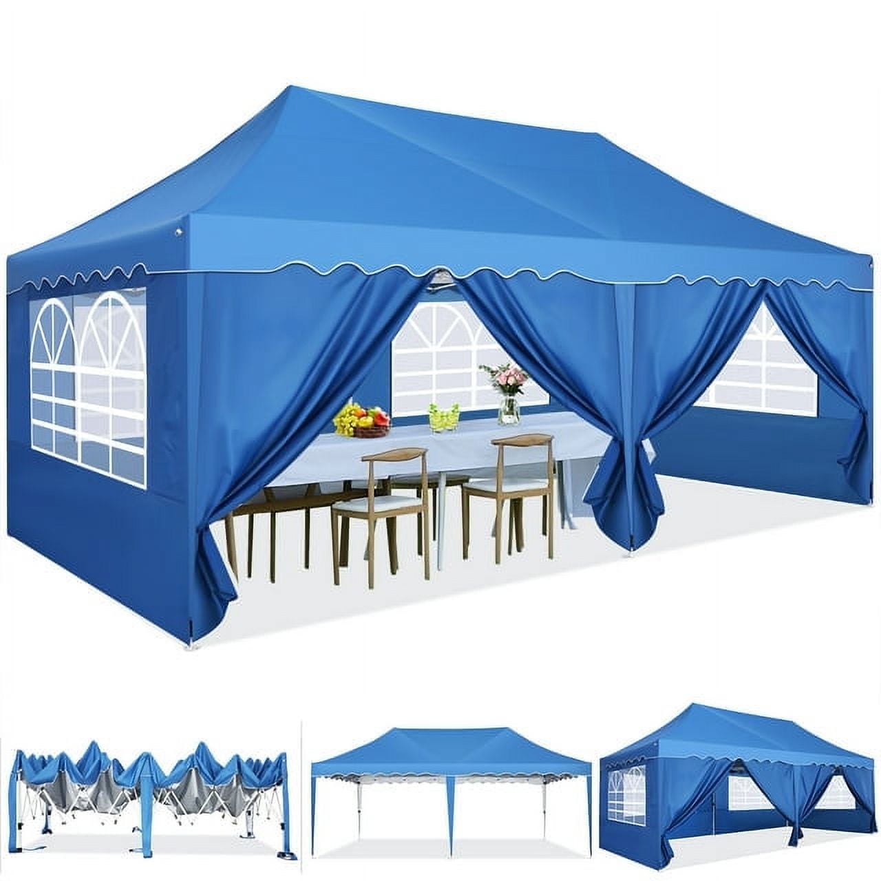 Alden Design Adjustable 10' x 10' Commercial Pop-up Canopy with Wheeled ...
