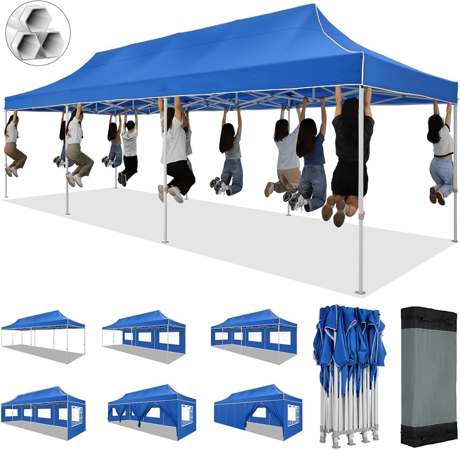 HOTEEL Canopy 10x30 Pop up Canopy with 8 Sidewalls Heavy Duty Party ...
