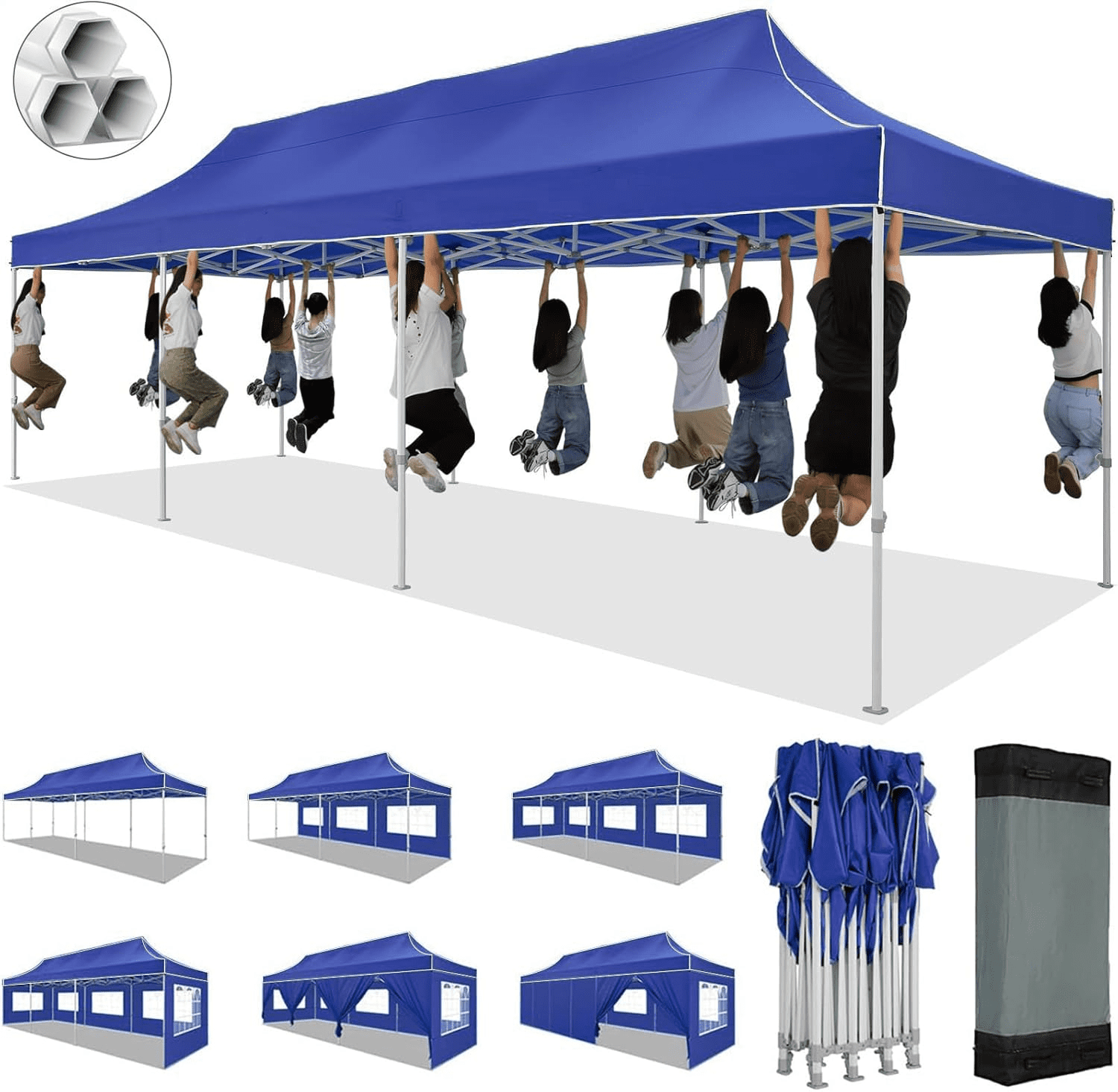 HOTEEL Canopy 10x30 Pop up Canopy with 8 Sidewalls Heavy Duty Party ...