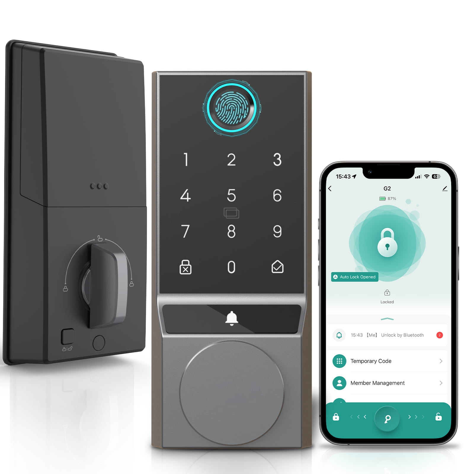 HOTEEL Smart Door Lock G2 5-in-1 Keyless Entry Door Lock With ...