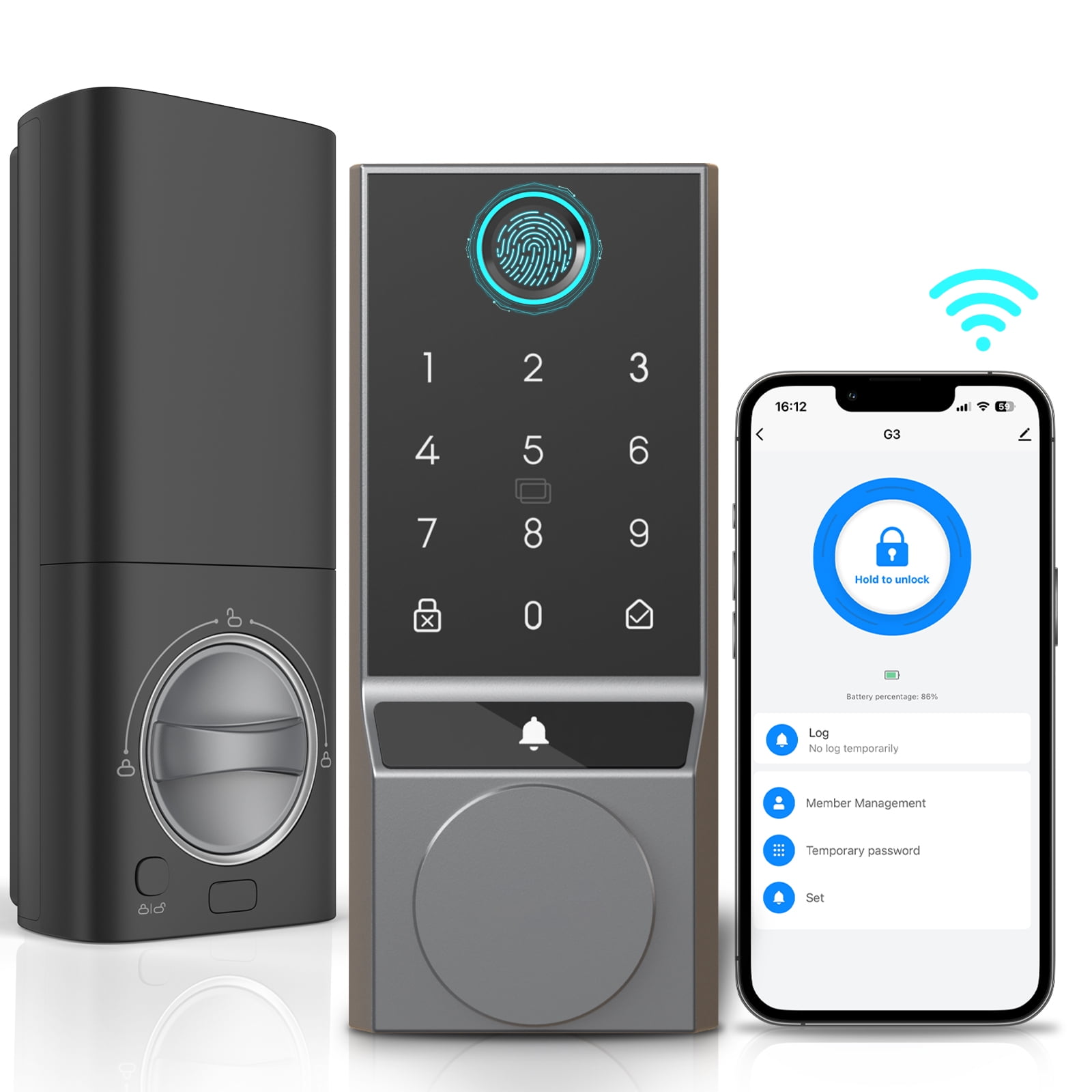 HOTEEL G3 Smart Lock, Front Door Smart Lock Electronic Deadbolt with ...