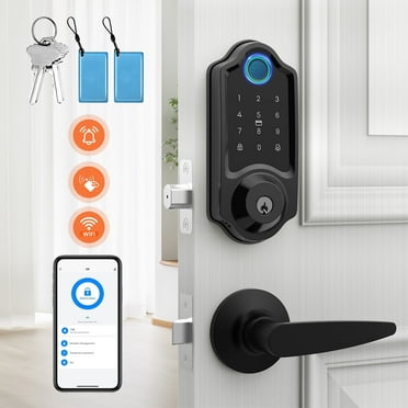 Electronic Smart Door Lock Tuya Or TTlock APP Frosted Panel Fingerprint ...
