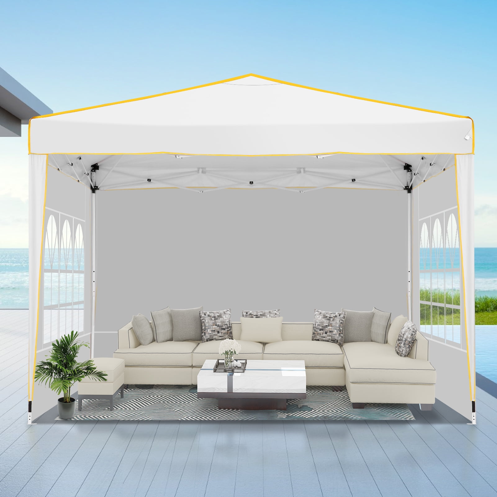 HOTEEL Pop up Canopy Tent 10x10 Commercial Instant Canopy with 4 ...