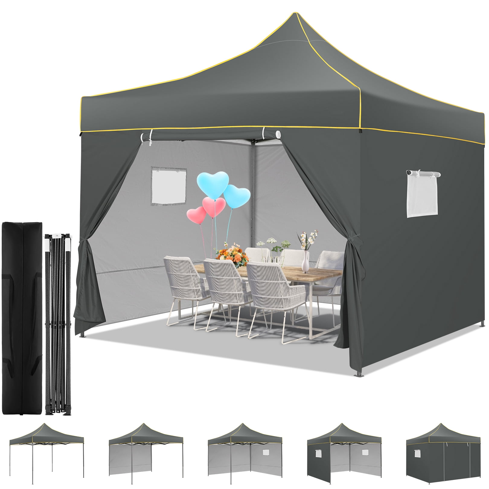 HOTEEL 10x10 Canopy Tent, Outdoor Heavy Duty Vendor Tent with Sidewalls ...