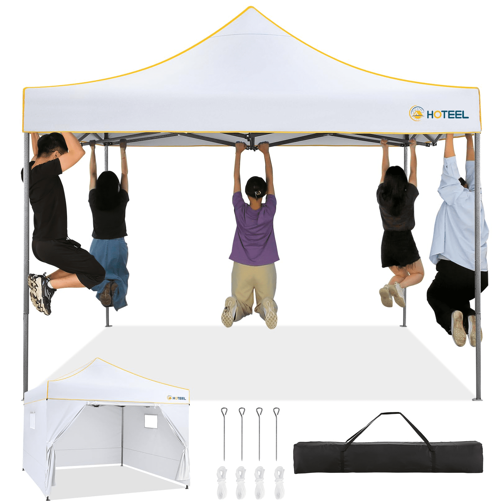 HOTEEL Pop Up 10x10 Canopy Tent,Outdoor Heavy Duty Vendor Tent with ...