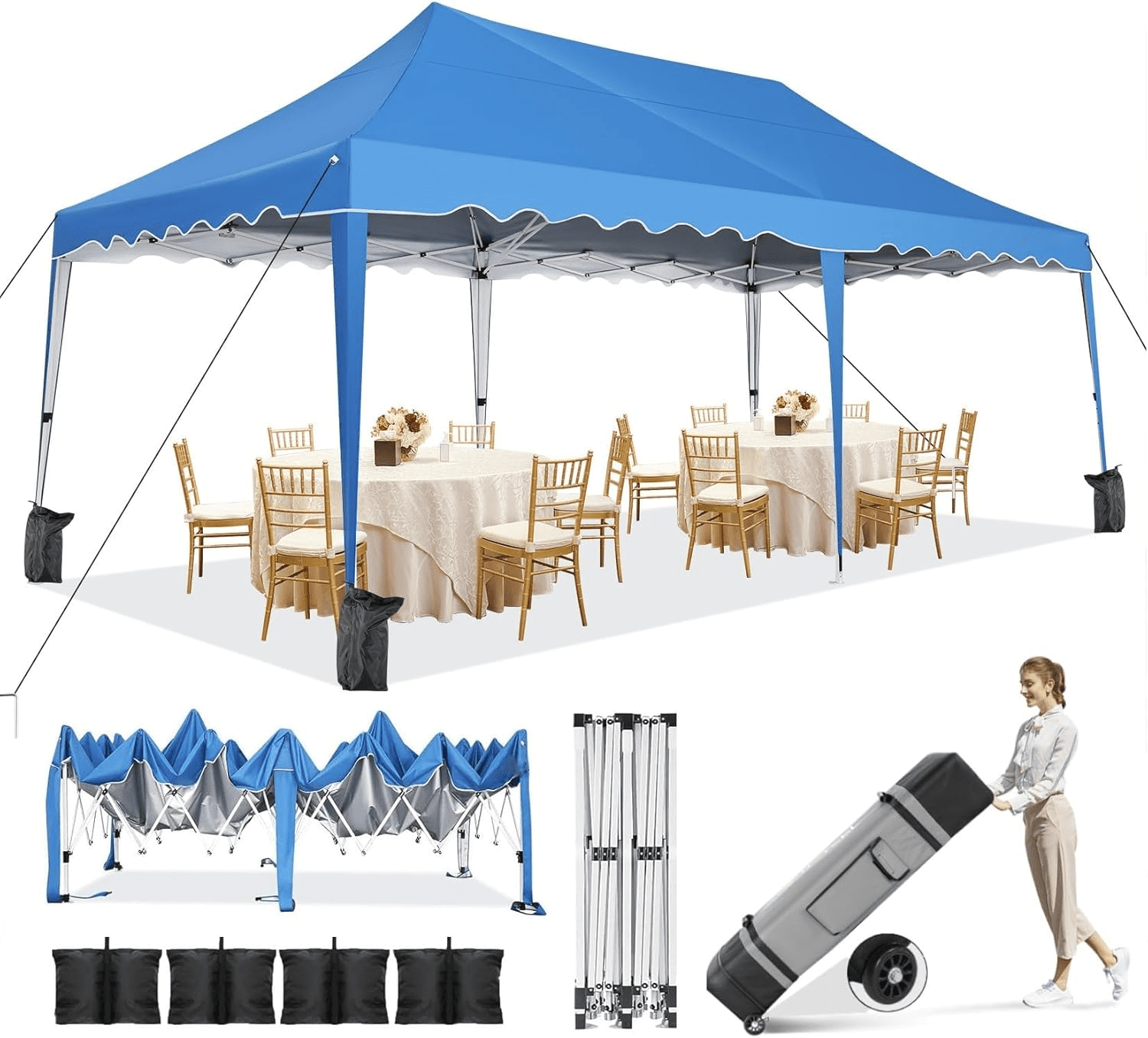 Free Shipping! HOTEEL Pop Up Canopy 10x20 Canopy,Easy Up Outdoor Tent ...