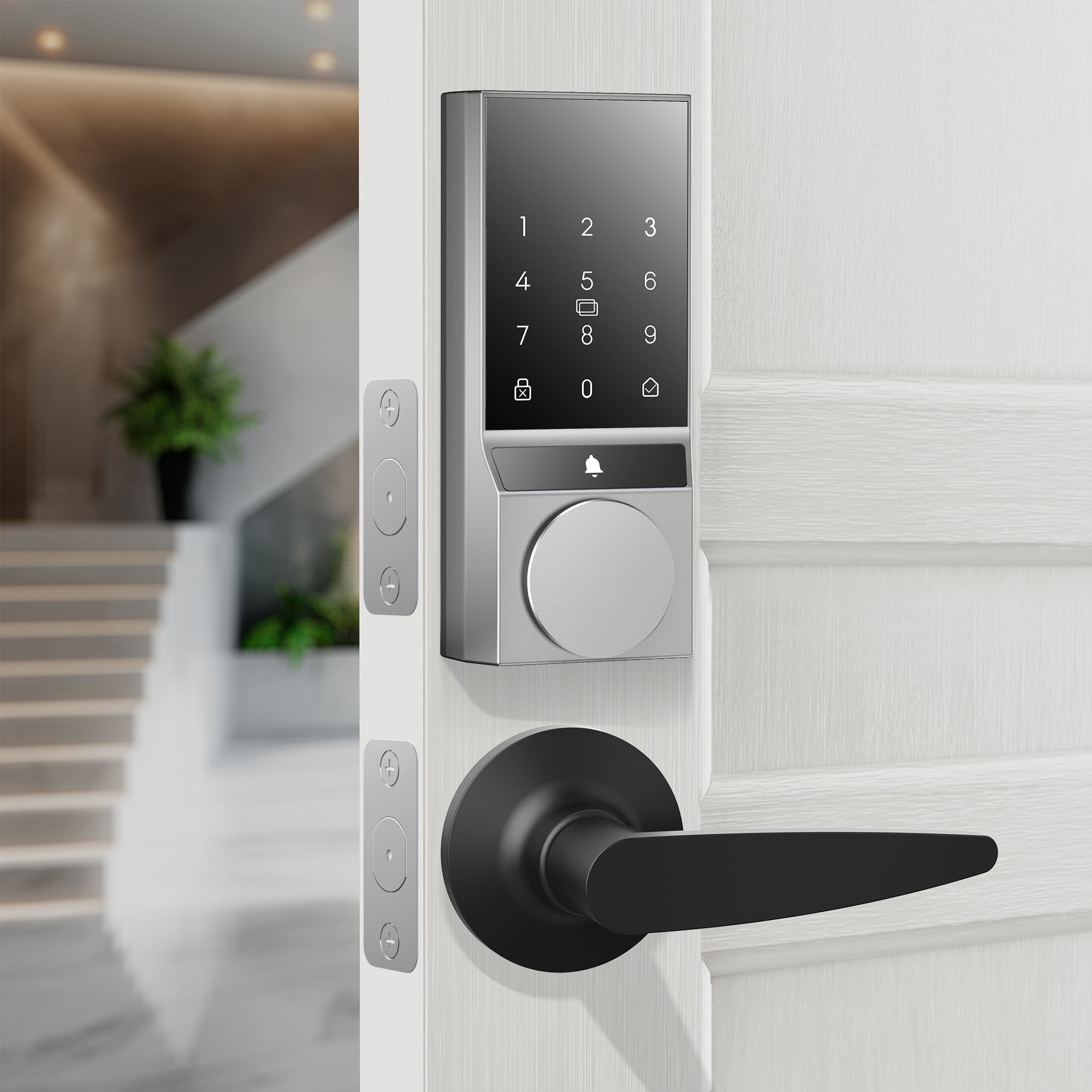 HOTEEL G5 Smart Door Lock with Handle,Built-in WiFi Deadbolt Lock for ...