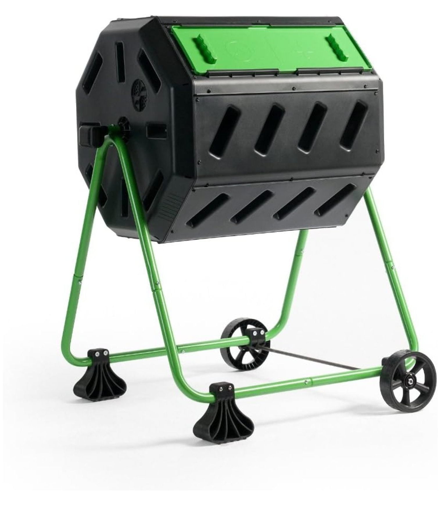 HOTFROG Mobile Dual Chamber Tumbling Composter with Wheels - Outdoor ...