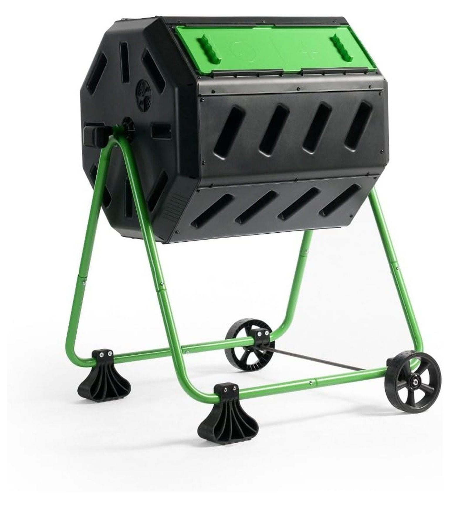 HOTFROG Mobile Dual Chamber Tumbling Composter with Wheels - Outdoor ...