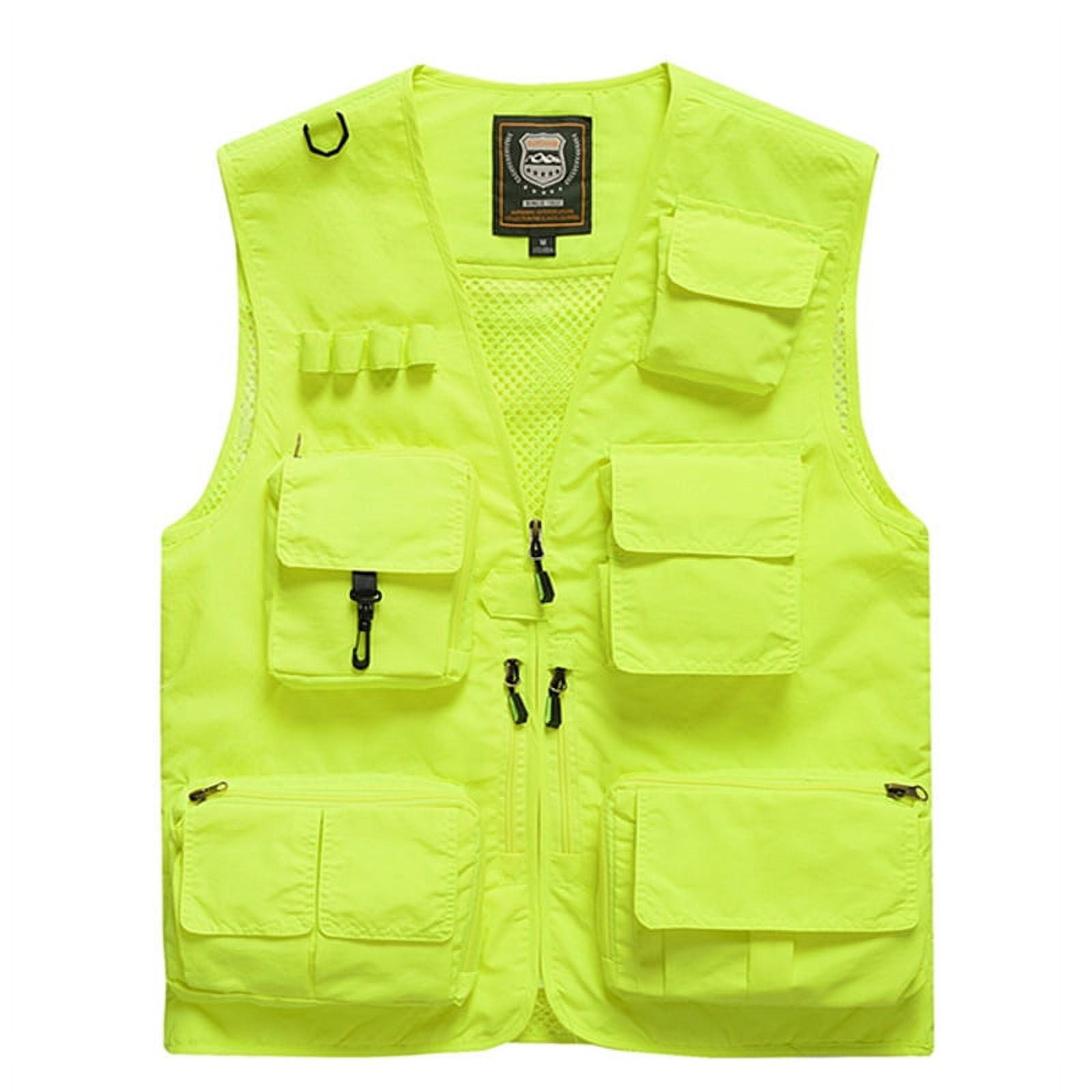 HOTIAN Lightweight Unisex Fishing Vest Pack, XXXL, Neon Green - Walmart.com