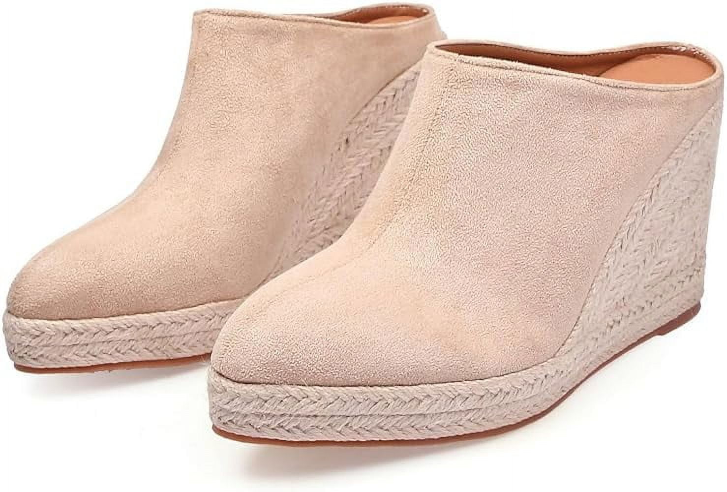 HOTIE 2024 Closed Toe Wedges For Women,Pointed Toe Platform Wedge Mules ...