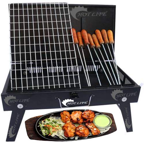 HOTLIFE Briefcase Foldable Portable Picnic Barbeque with 8 Skewers1 ...