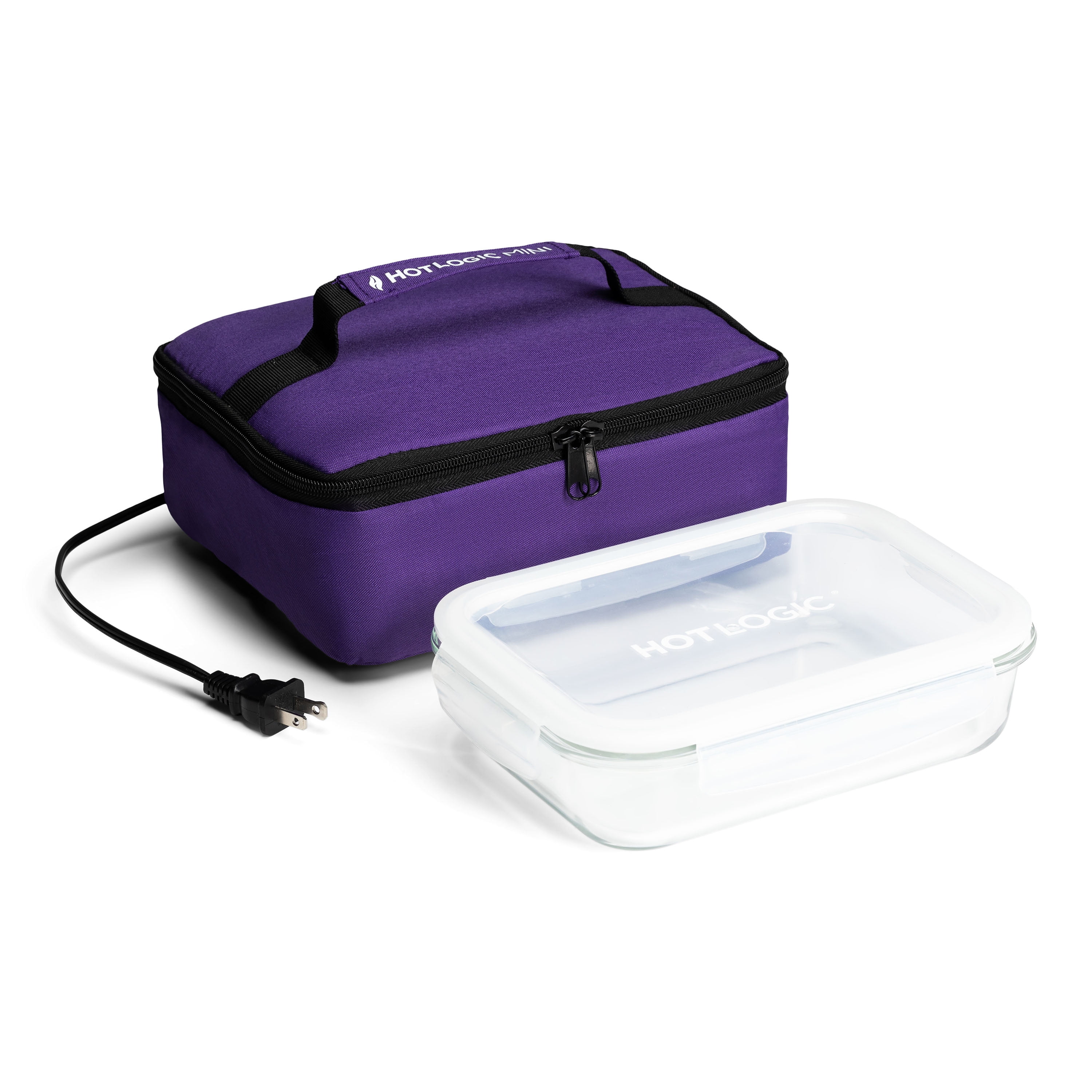 HOTLOGIC Food Warming Tote, Lunch Bag 120V with Glass Dish, Purple ...
